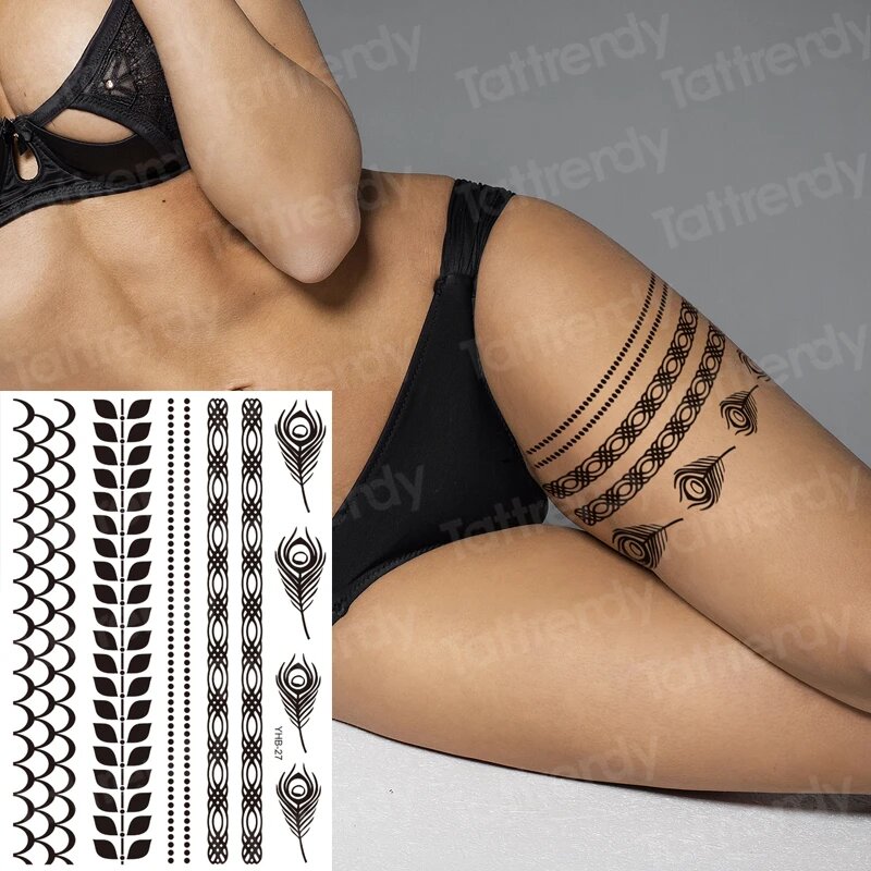 Временная татуировка Tattrendy черная YHB27