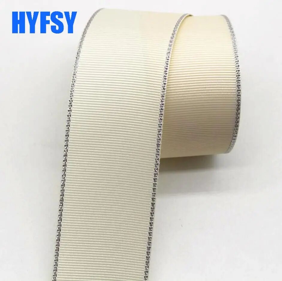 HYFSY полушелковая репсовая лента 10 ярдов Белый, 028, 38MM Wide