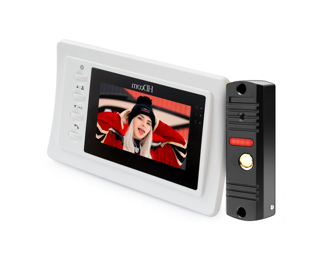 Домофон HD-com Mod: W-417NM полный комплект вызывная панель с монитором - видеодомофон для дома на калитку