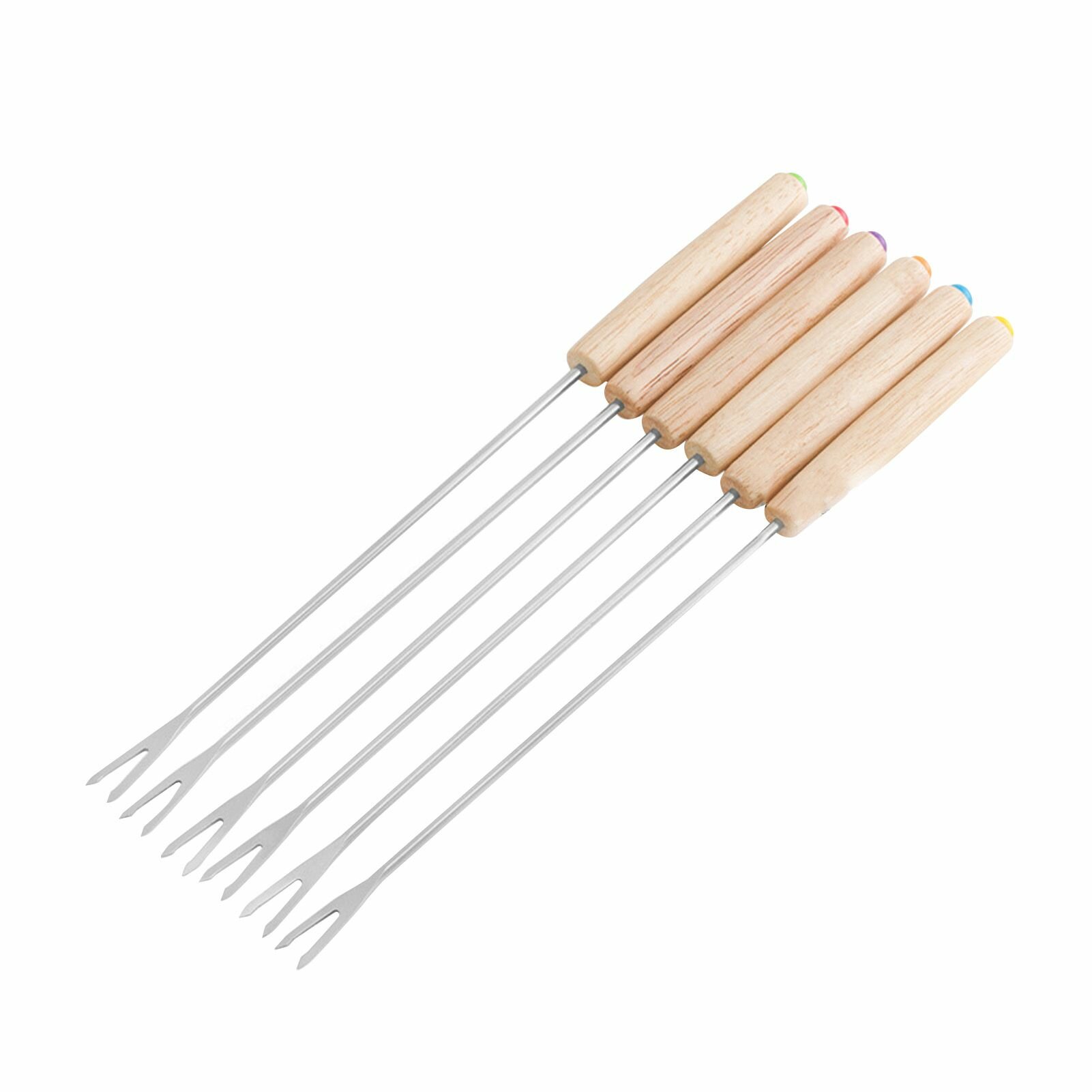 6 шт вилок для фондю с деревянной ручкой