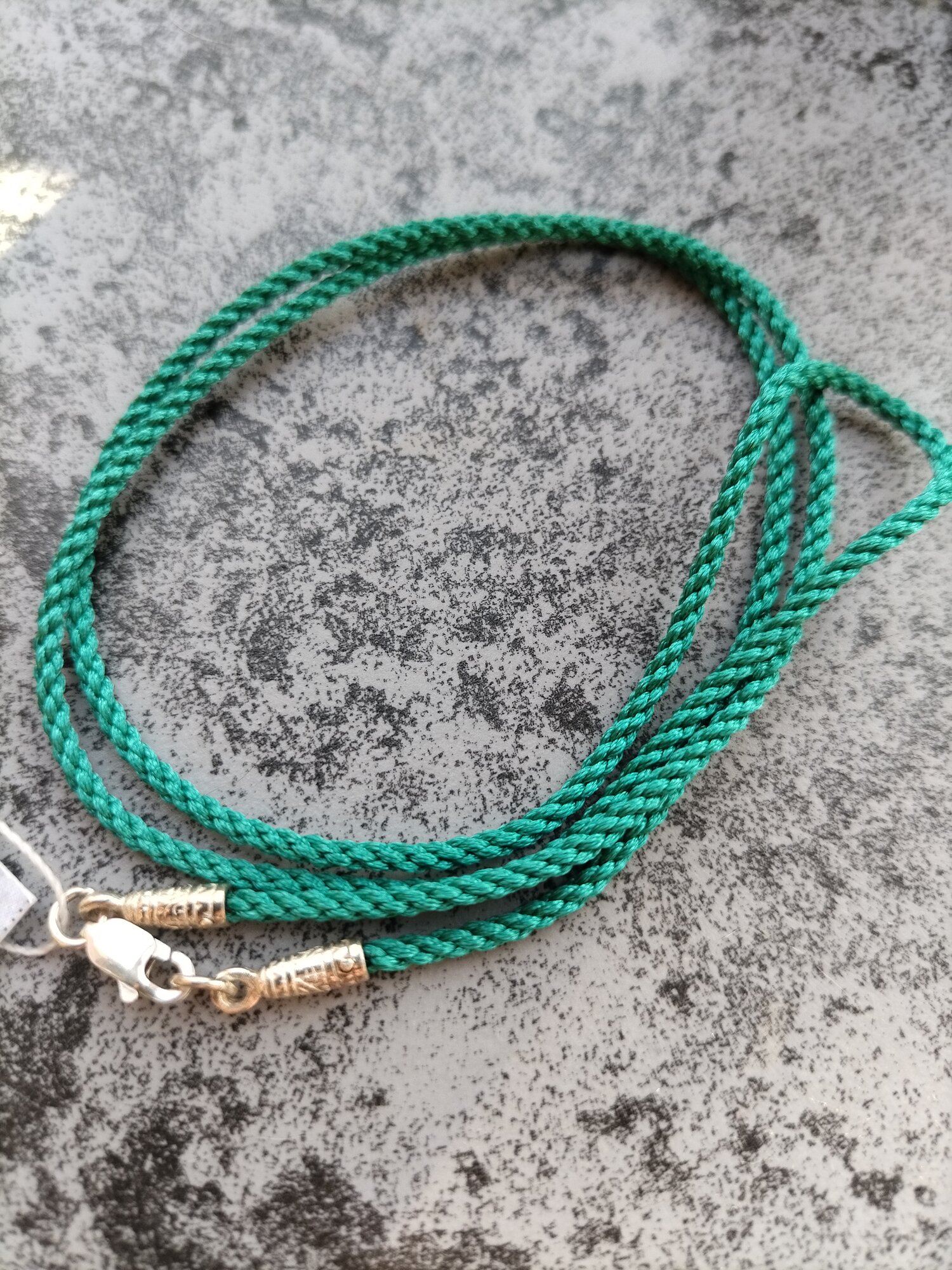 Шнур, серебро, 925 проба, родирование