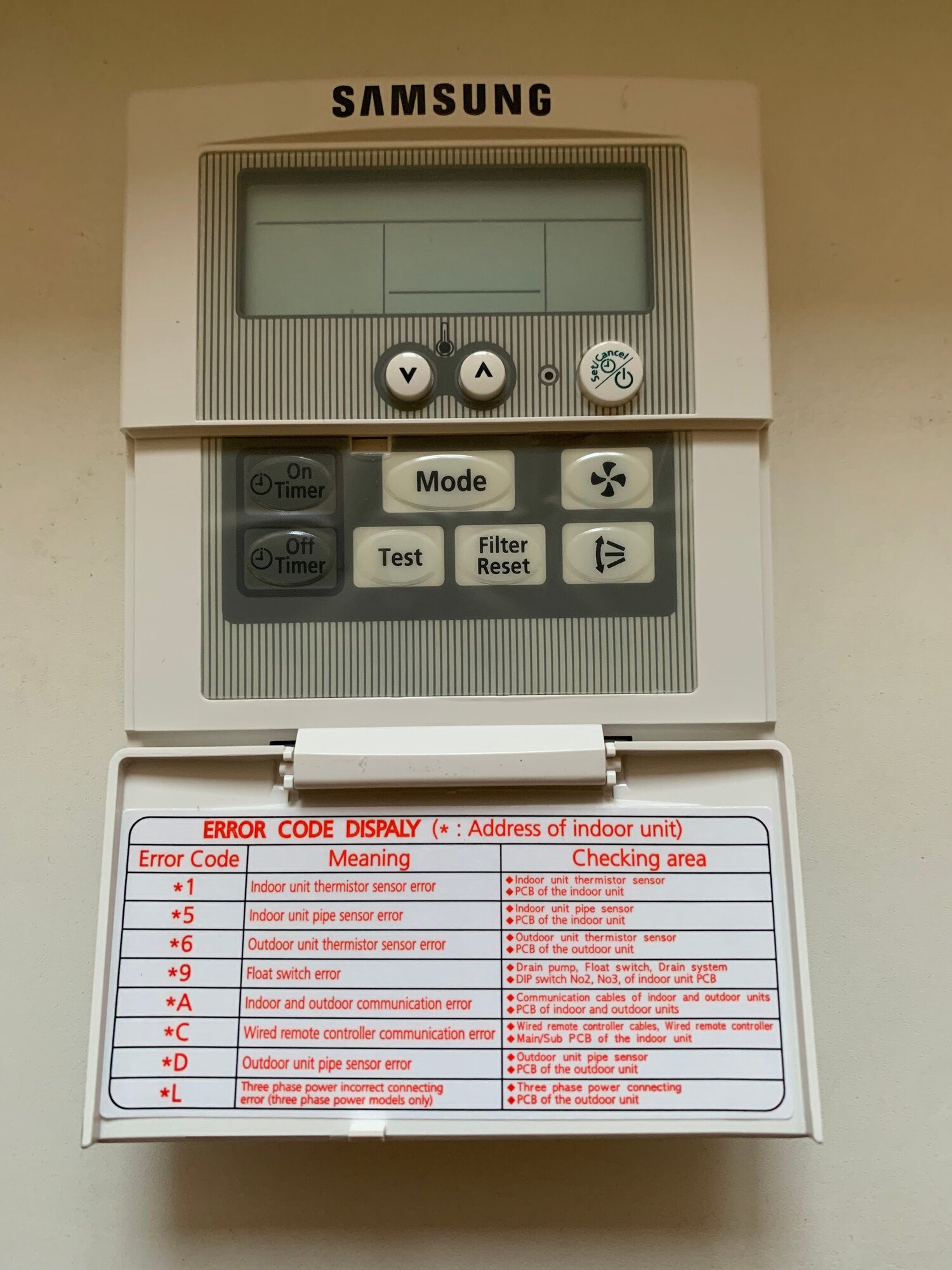 Пульт дистанционного управления Samsung KR-H50210, для кондиционера, проводной