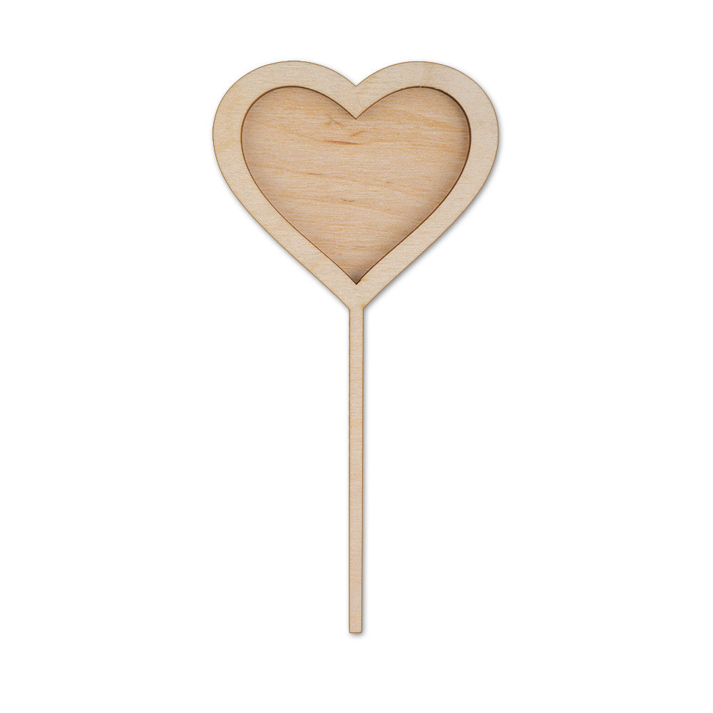 "Mr. Carving" ВД-228 Украшение для торта "Сердце" фанера 20 х 9.5 х 0.4 см набор из 2-х сердец