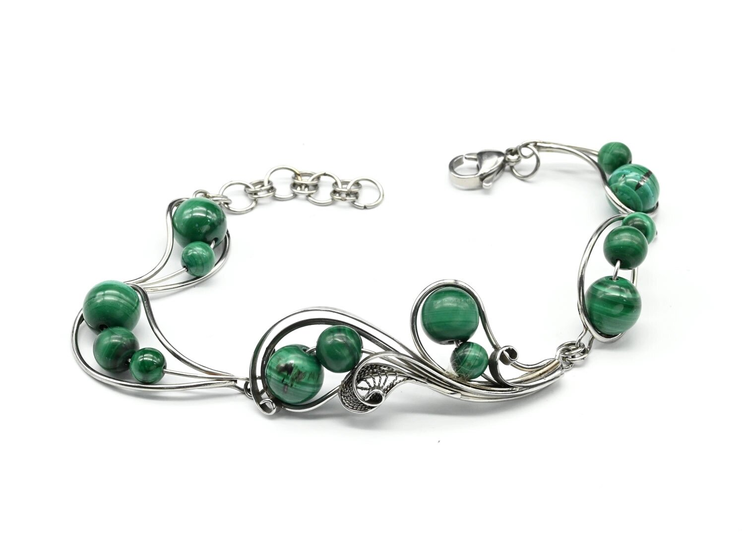 Браслет, малахит