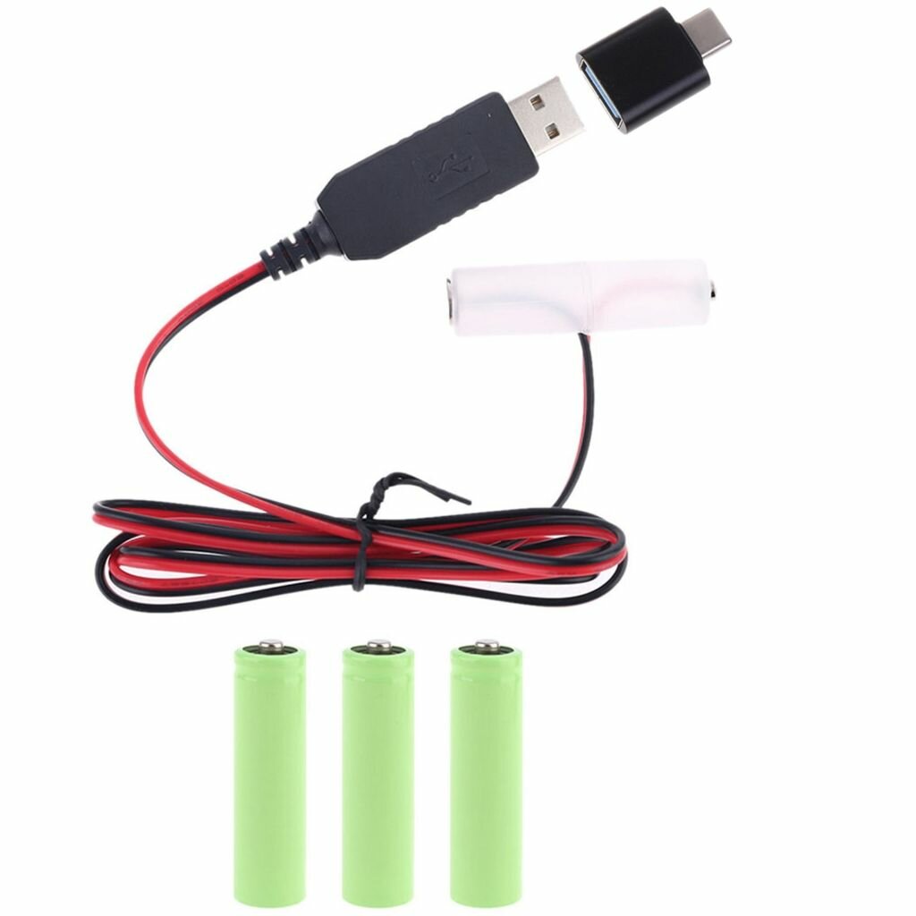 Кабель для устранения АА с адаптером Type-C для электронных игрушечных клавиатур с питанием 1,5 6 В, контроллеров фонарей для фортепиано