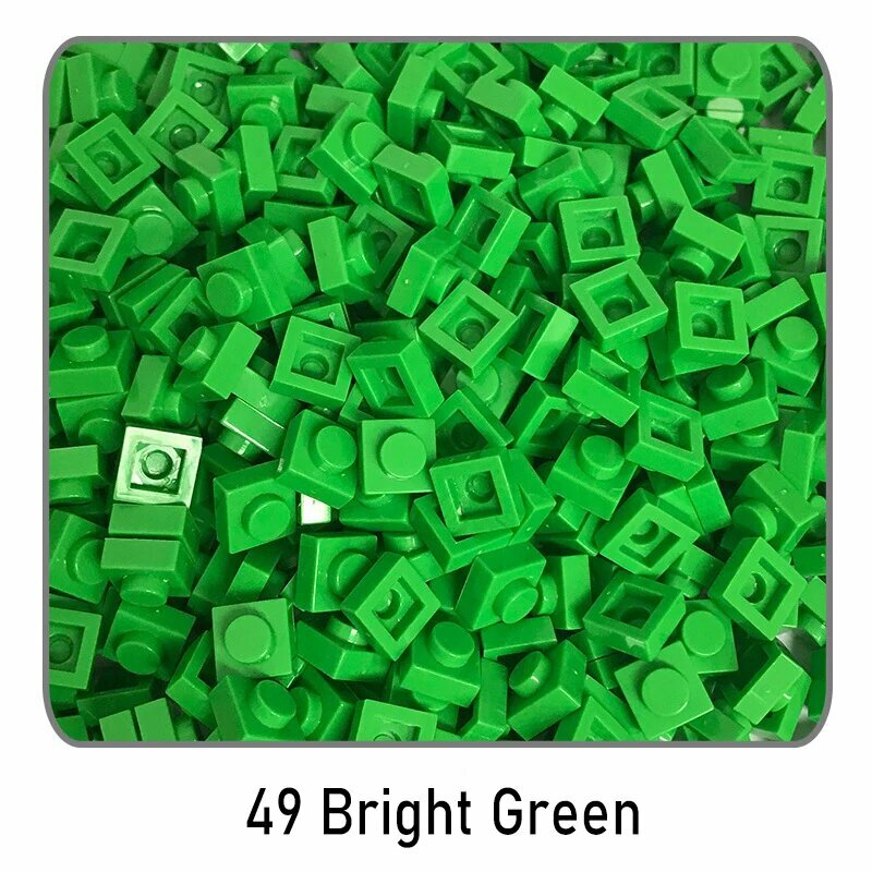 100 шт. LEGO Bright Green 1x1 строительные блоки, Цвет: L49