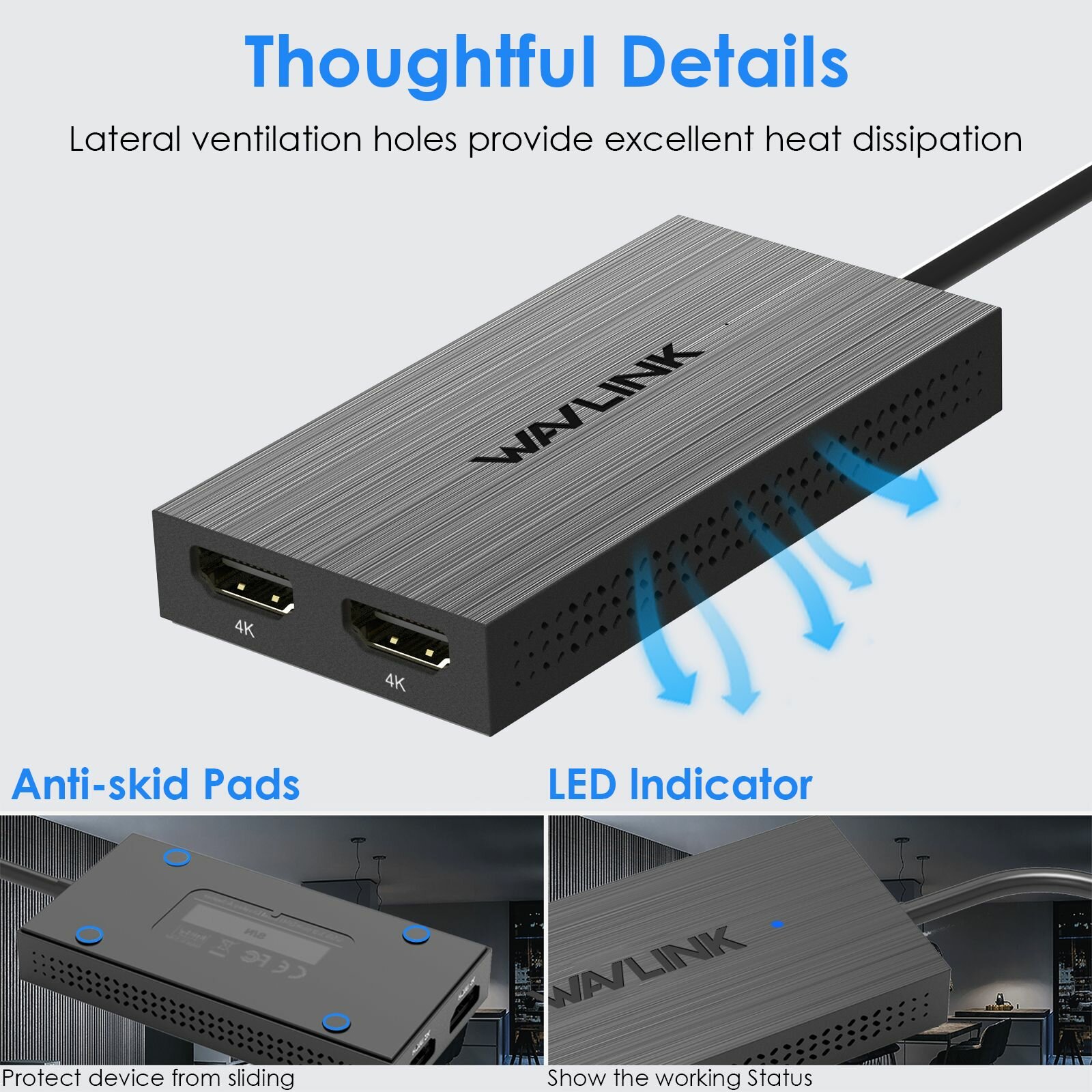 WAVLINK 1 В 2 HDMI-адаптера USB C в двойной DisplayLink 4K @ 60 Гц для M1/ M2 / M3