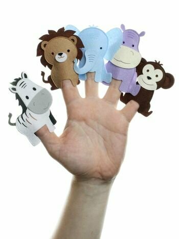 Пальчиковый театр. Зоопарк (6 фигурок, 8 подставок, фетр, дерево, в пакете, от 0 лет) 1101004, (ООО "Фетров")