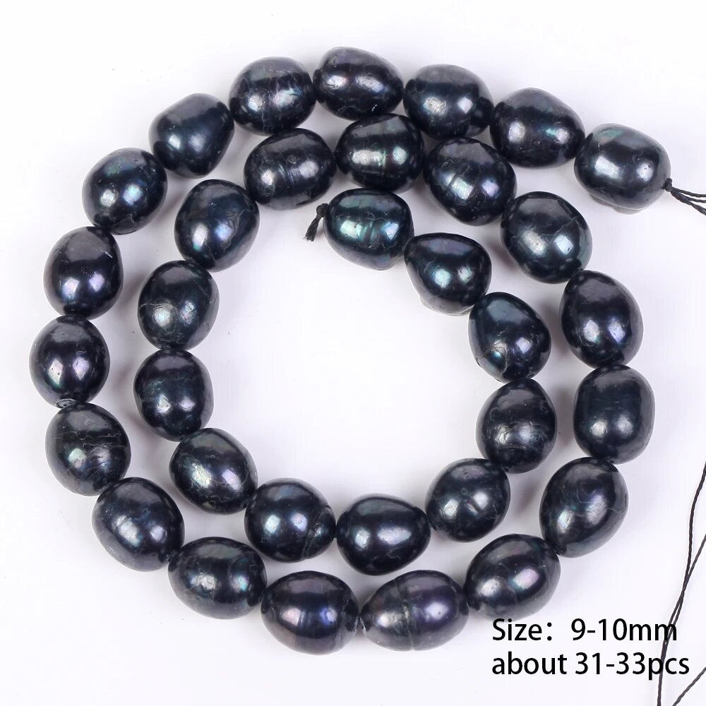 Черные жемчужины CUIMD 4-5/7-8/9-10 мм Черный, 9-10mm