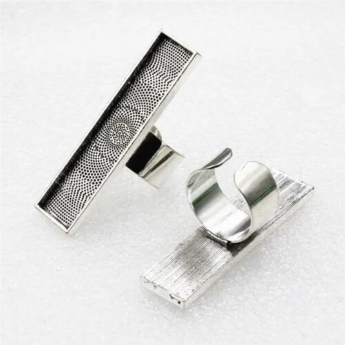 Кольца для кабошонов серебряного цвета Antique Silver, 5 шт