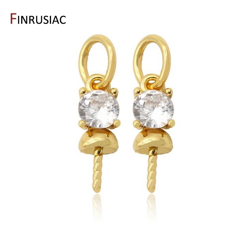 Серьги-подвески FINRUSIAC, циркон, латунь, 2 шт.
