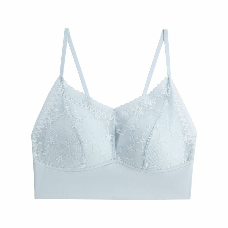 Премиум весенне-летний дышащий тонкий кружевной сексуальный бюстгальтер с фиксированной чашкой, антиэкспозиционный, без бретелек, с пэчворком, цельный