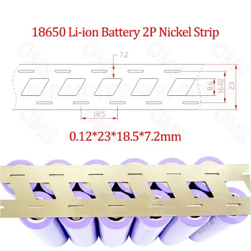 Никелевая полоса 18650 2P, 0.12x23 мм, 1M