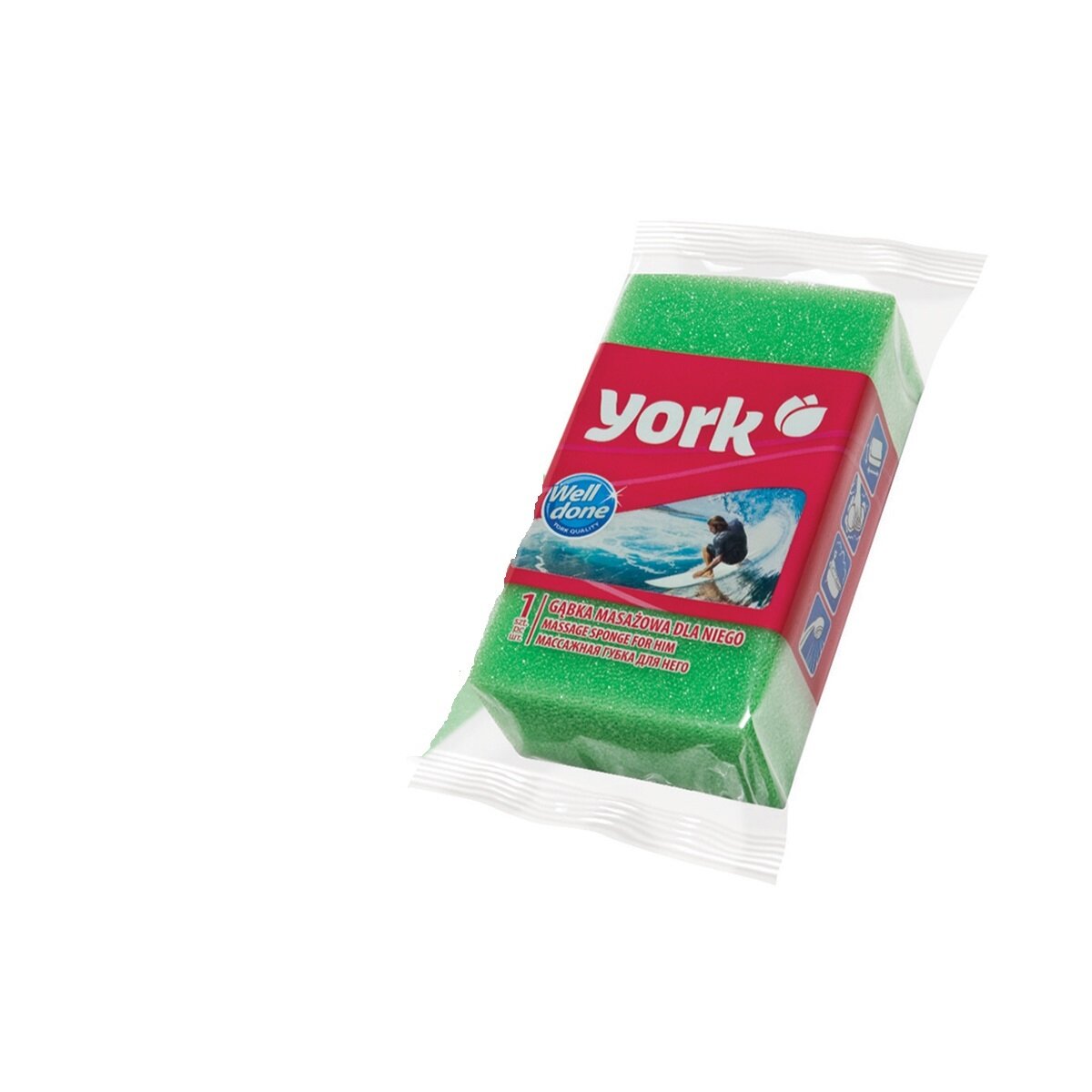 Губка банная "York" Рэмбо, 18 х 10,5 х 6 сантиметров, цвет: бирюза