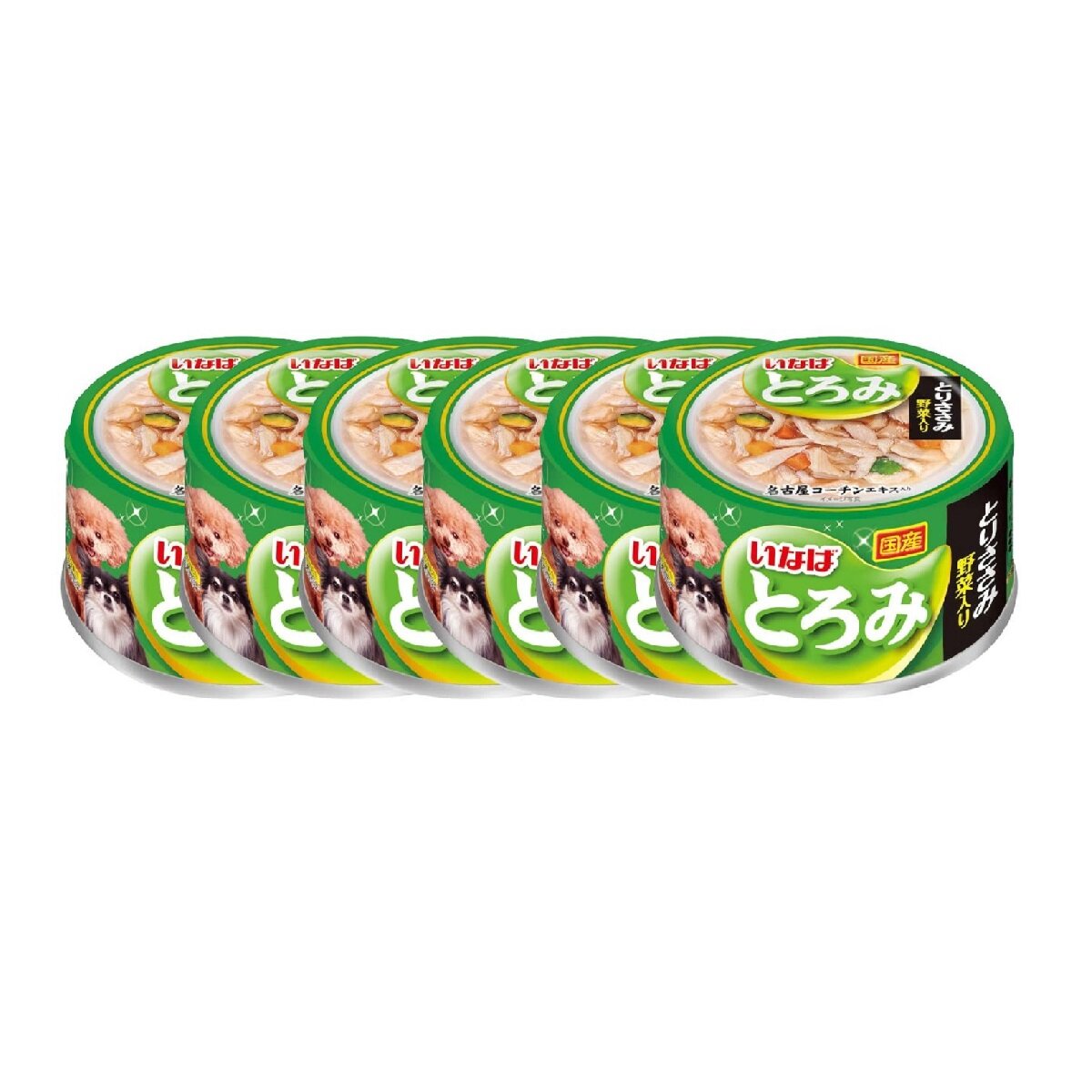 Влажный корм для собак Inaba Toromi Куриное филе с овощами в бульоне 80г*6шт