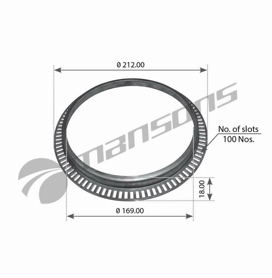 Кольцо ABS DAF XF95/105 200.030 (Mansons)