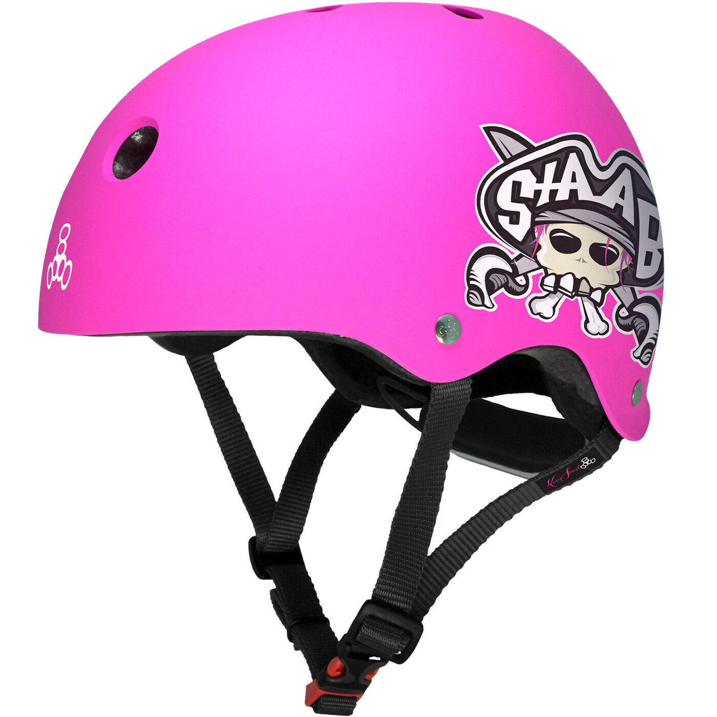Шлем для детей и подростков с регулировкой размера Triple Eight Lil 8 Staab Neon Pink (5+) - розовый (обхват головы 46-52 см)