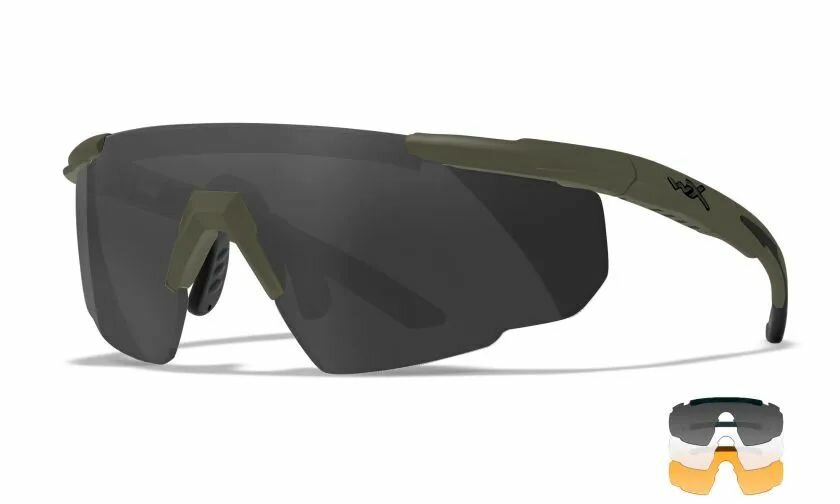 Очки баллистические WileyX Saber Advanced 308G (Frame: OD Green, Lens: Clear + Grey + Rust)