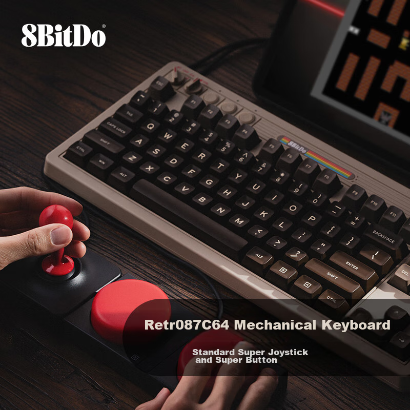 Клавиатура 8BitDo Retro87 C64 механическая беспроводная Bluetooth 3 режима с возможностью замены клавиш 87 клавиш для