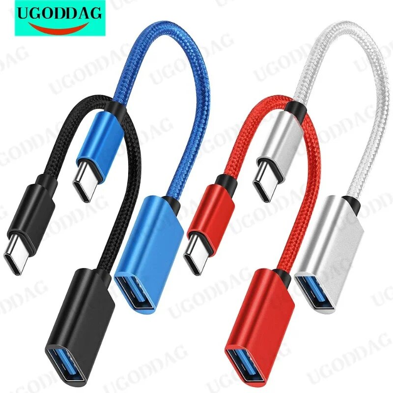 Кабель-переходник типа C к USB OTG, переходник типа C «папа» на USB-гнездо» для MacBook Pro, Samsung, Xiaomi, адаптер типа C — фото 1