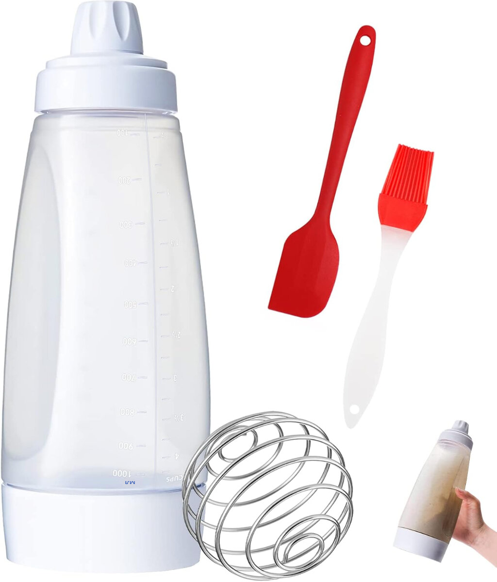 1 бутылочка-дозатор для теста для блинчиков, оладий и вафель