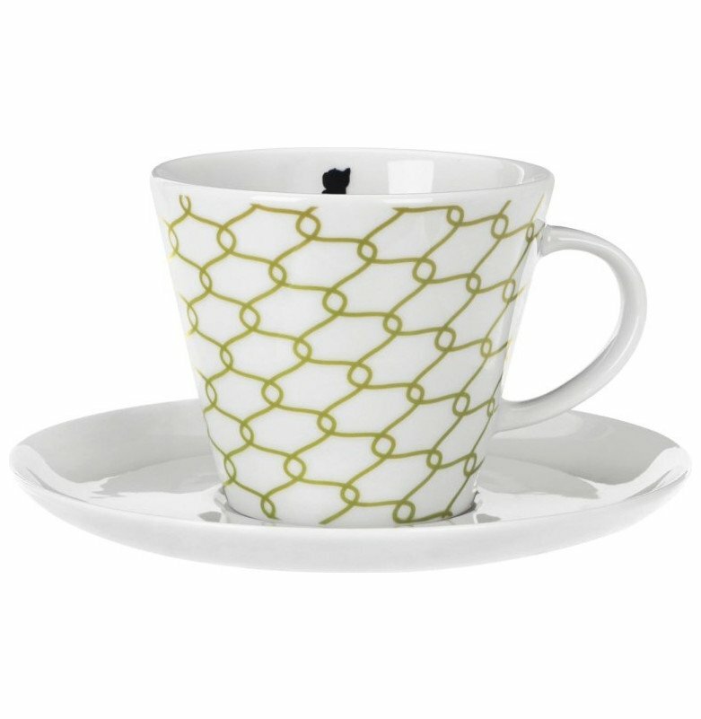 Чайная пара 260 мл 1 шт Thun "Том /Кошка с клубком /салатовая сетка" / 231957