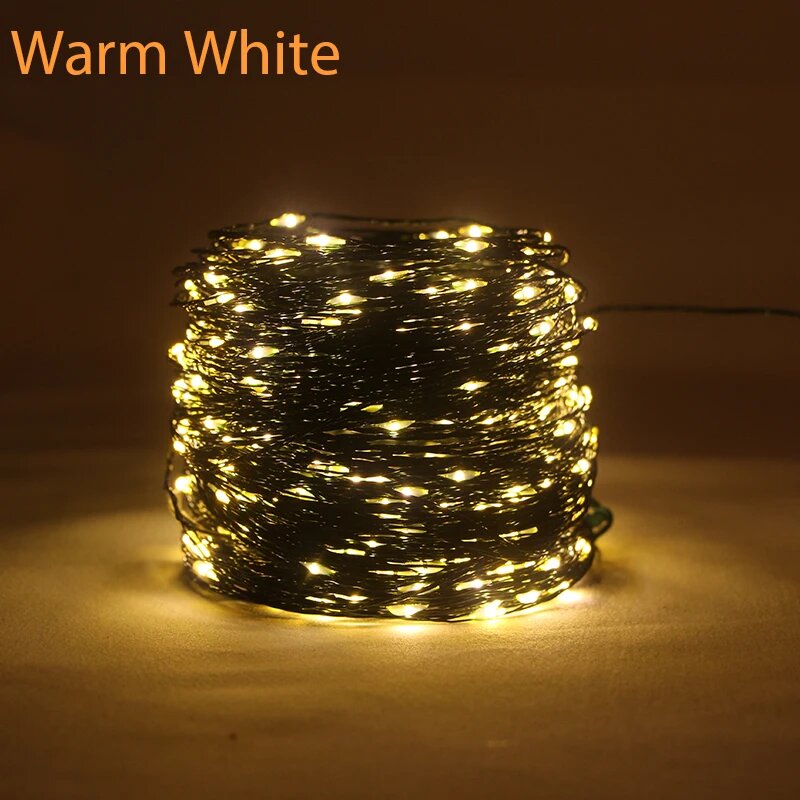 Топдии 100 м светодиодные гирлянды зелёный провод Warm White, 30M 300LEDs