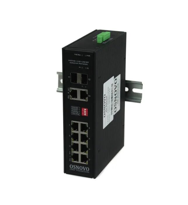 SW-80822/IR / Коммутатор OSNOVO Промышленный гигабитный PoE коммутатор на 10 портов. Порты: 8*10100