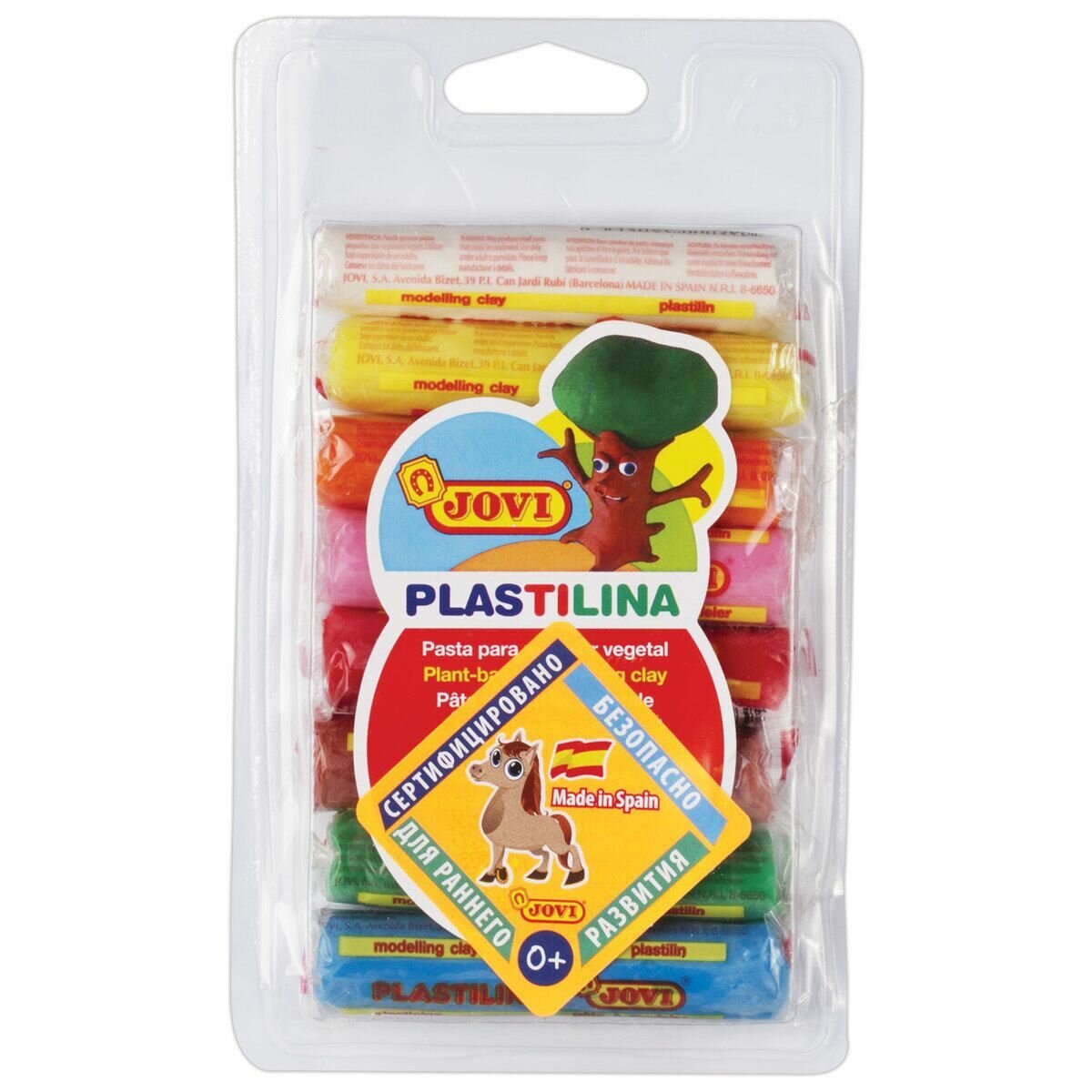 Пластилин JOVI на растительной основе 8 цветов, 120 гр (28)
