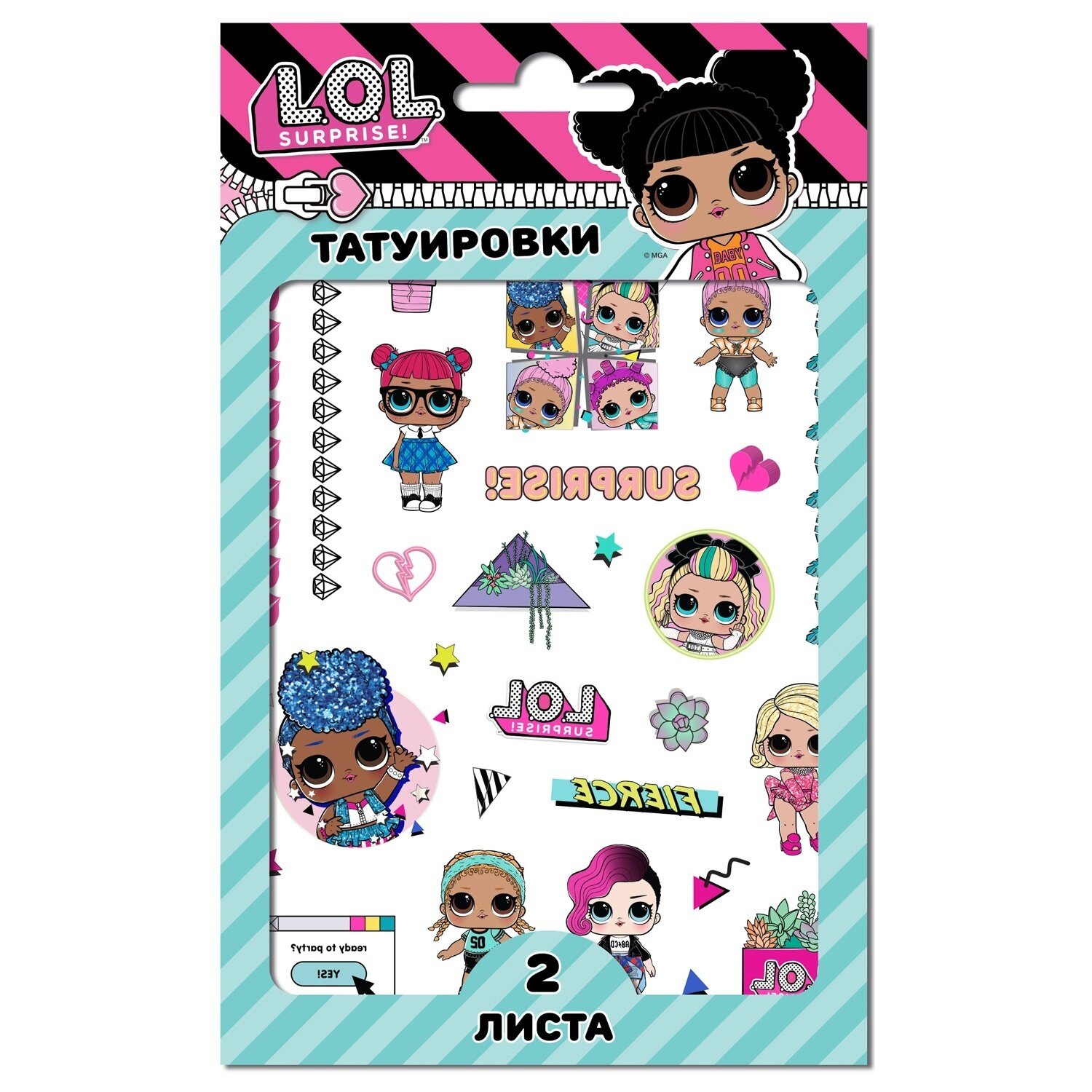 Временные татуировки ND Play L. O. L. Surprise, 2 листа, дизайн 1 (299562)