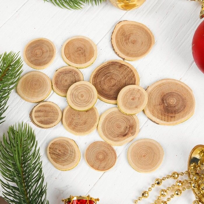 Декор для творчества Лесная мастерская "Спилы", размер спилов от 2 до 14 см