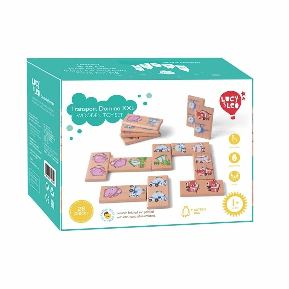 Домино Lucy&Leo "Транспорт", дерево, в коробке