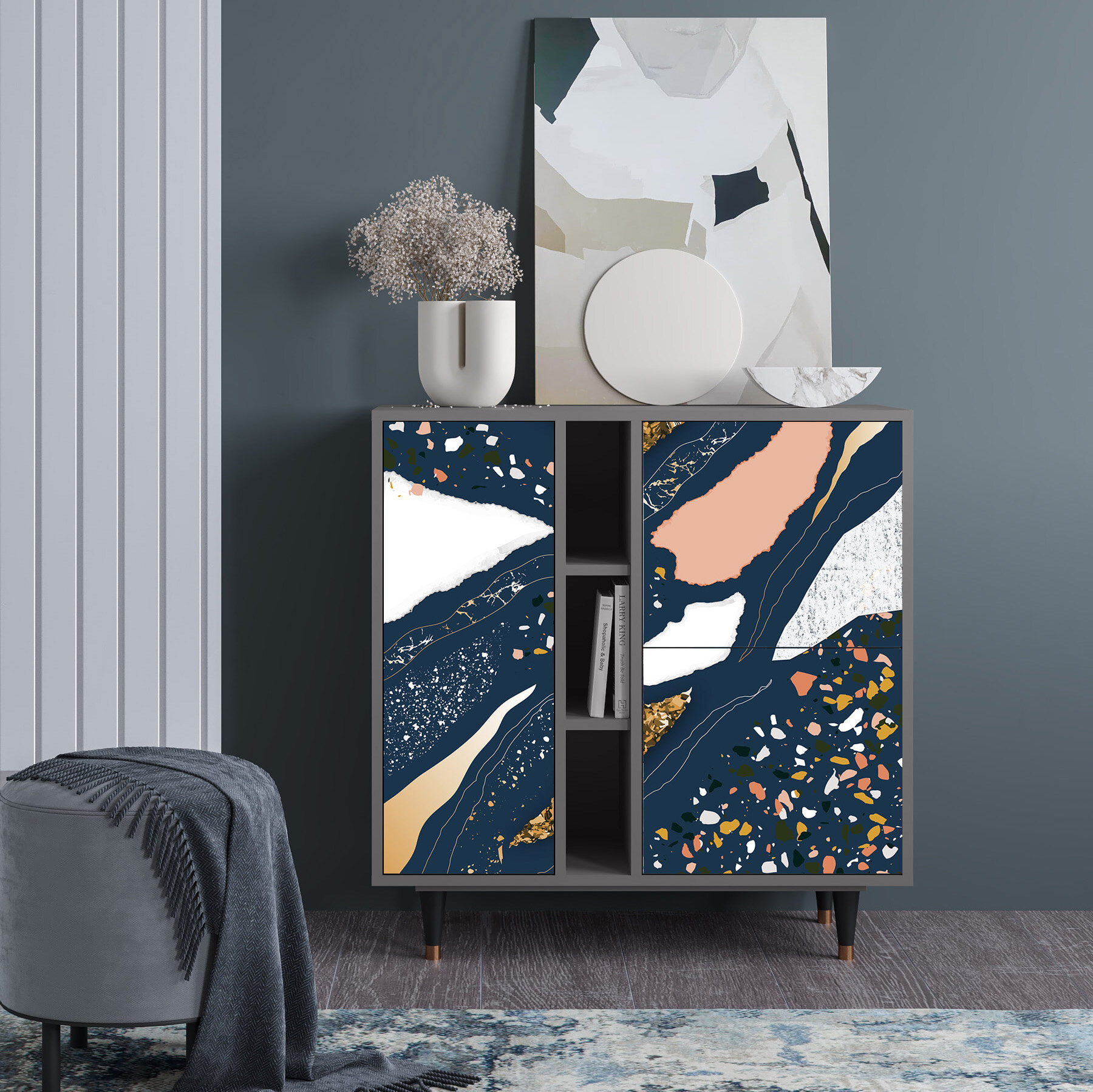 Комод - STORYZ - BS5 Nude Iceberg, Размер - 94 x 96 x 41 см, Цвет корпуса - , Серый