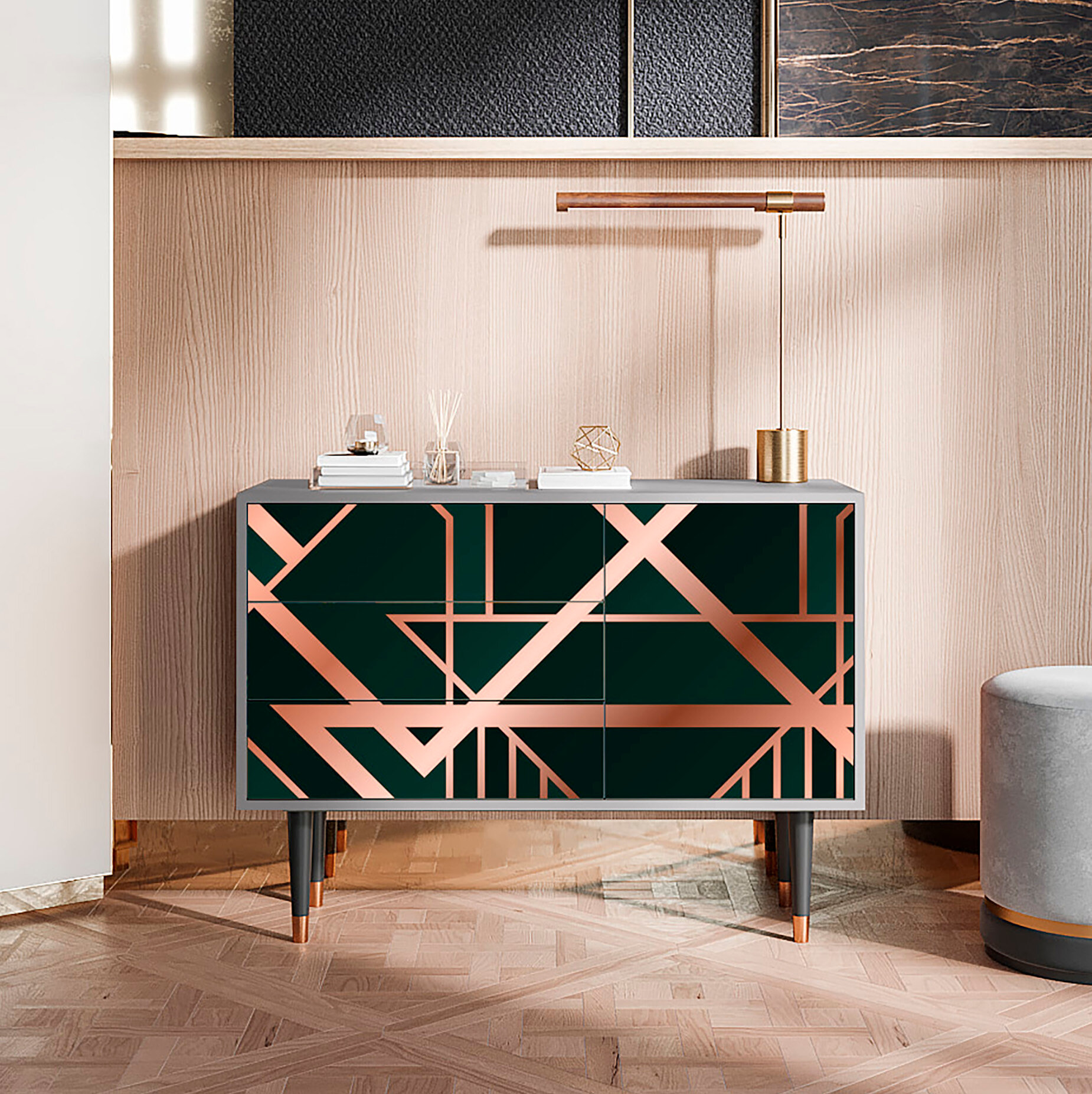 Комод - STORYZ - S3 Emerald Gatsby, Размер - 115 x 84 x 41 см, Цвет корпуса - , Серый