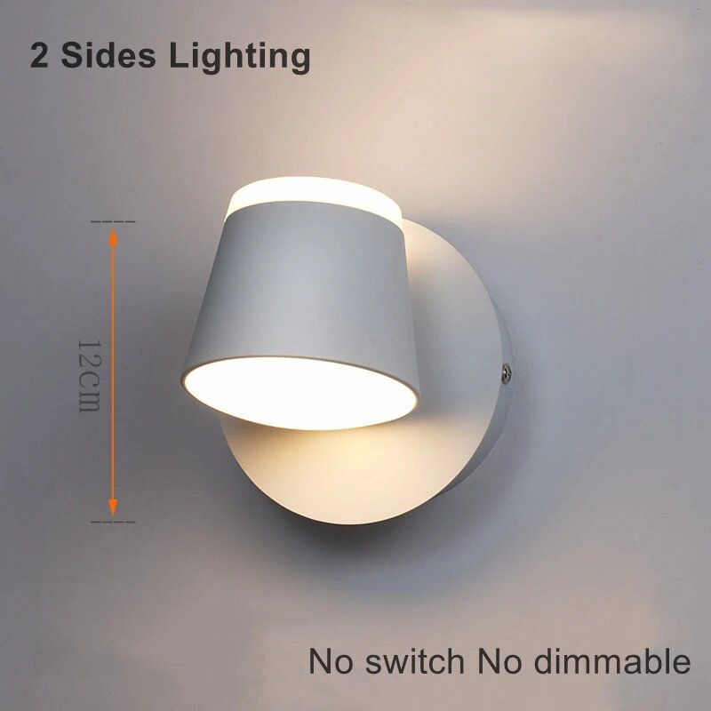 Настенная Светодиодная лампа в скандинавском стиле с выключателем, вращающийся на 350 градусов, с одной головкой, прикроватный светильник для чтения, освещение для спальни, отеля