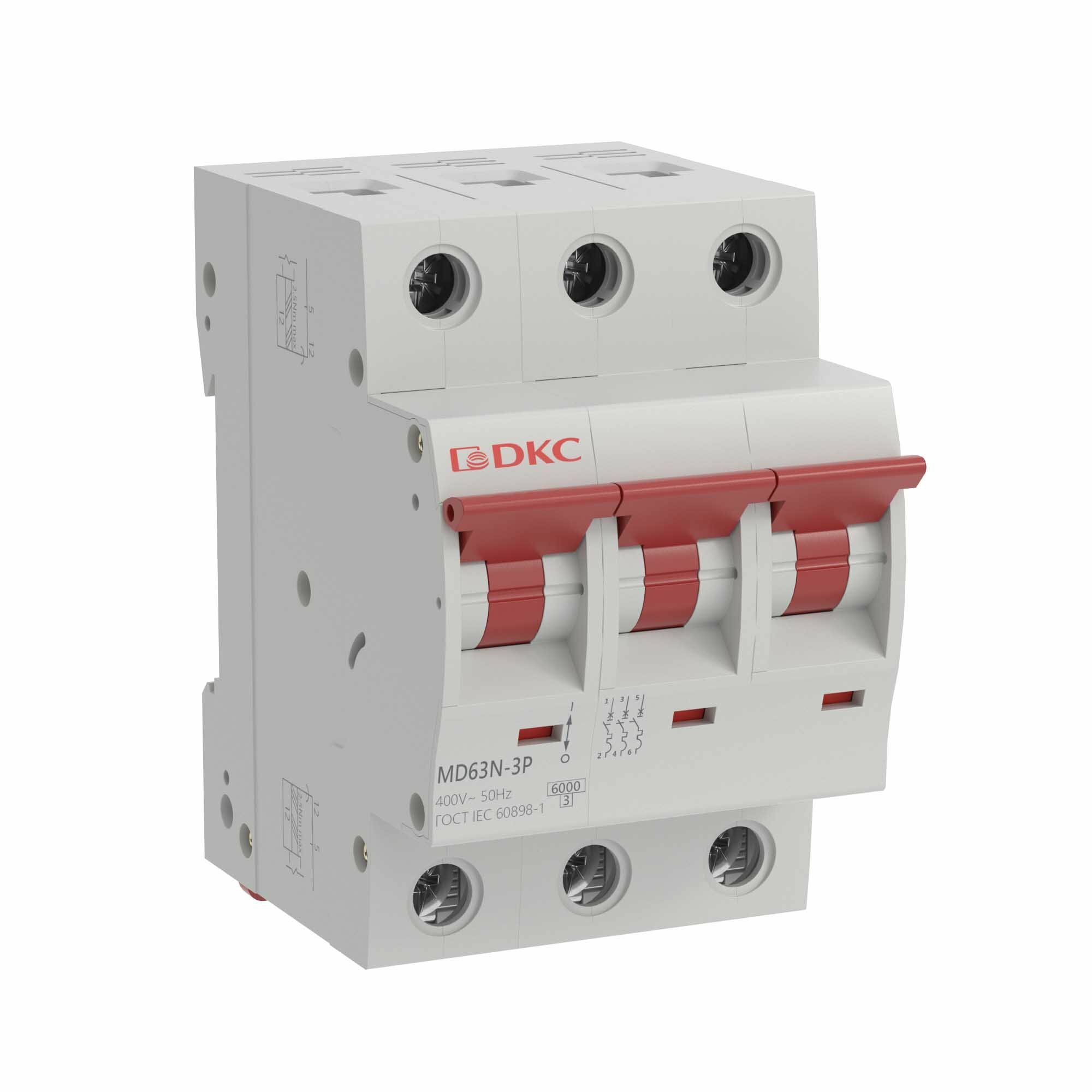 DKC YON pro Автоматический выключатель модульный MD63N 3P 16A C 6kA, MD63N-3PC16