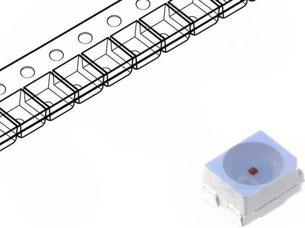 Светодиод OPTOSUPPLY OSOOR4S2C1A LED SMD 3528, PLCC4 orange 220 350mcd 3.5x2.8x1.9mm 120 град. 20mA 1 шт