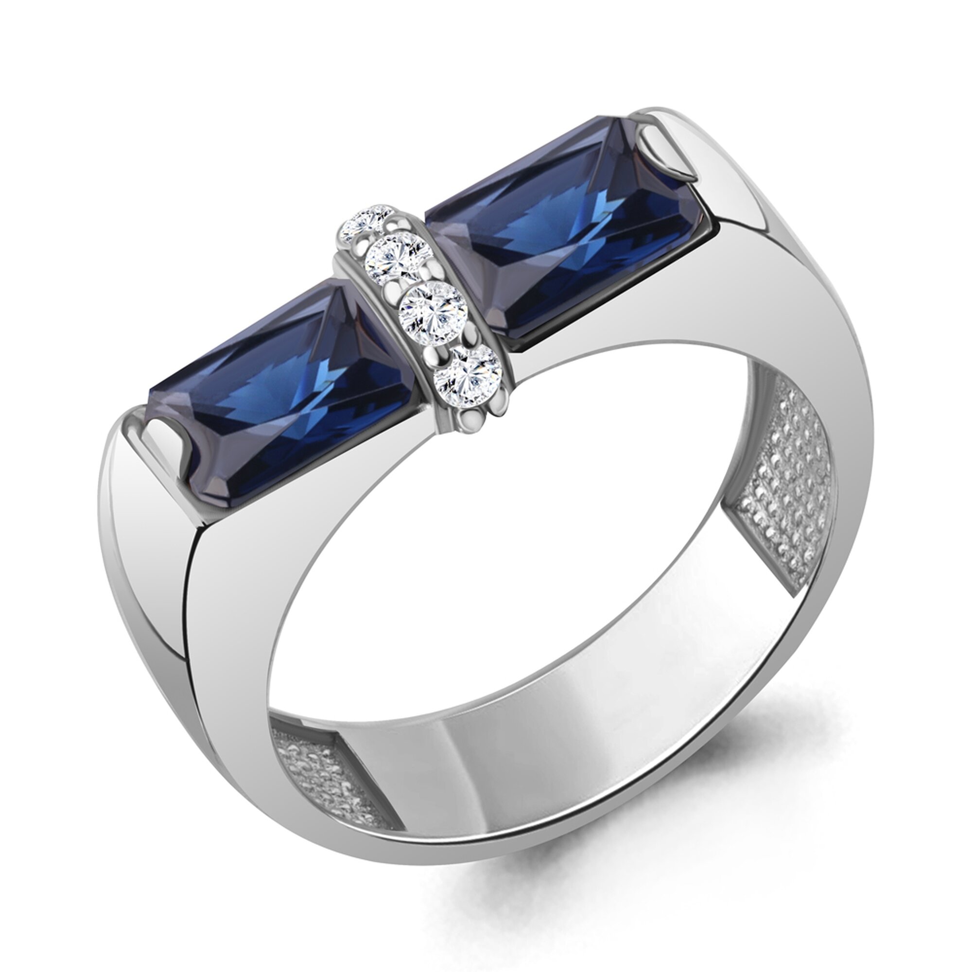 Кольцо, серебро, 925 проба, родирование, фианит