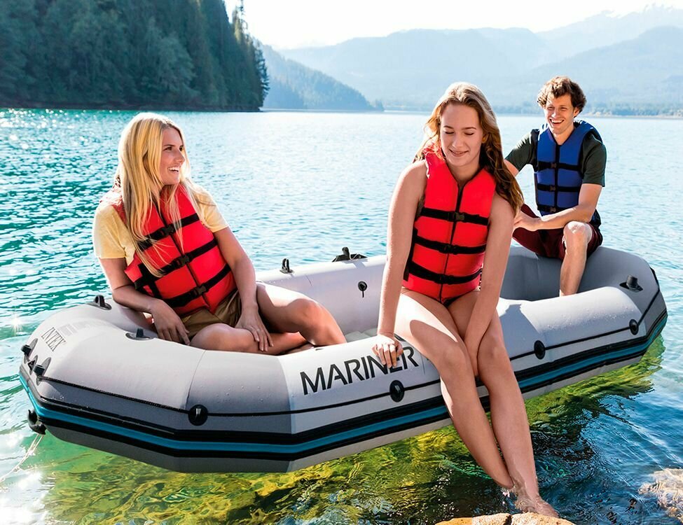 Лодка надувная Интекс Маринер 3 комплект (Intex Mariner 3 Set)), 297х127х46см, 68373