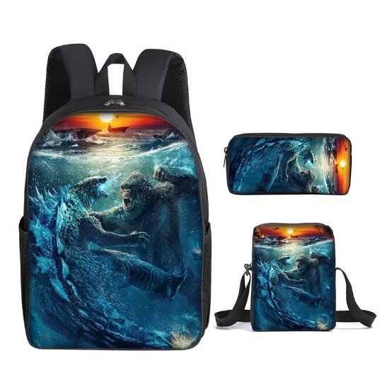 Новый продукт Amazon Godzilla Рюкзак Godzilla, школьная сумка для учащихся начальной и средней школы, сумка через плечо с мультяшным аниме, сумка-карандаш