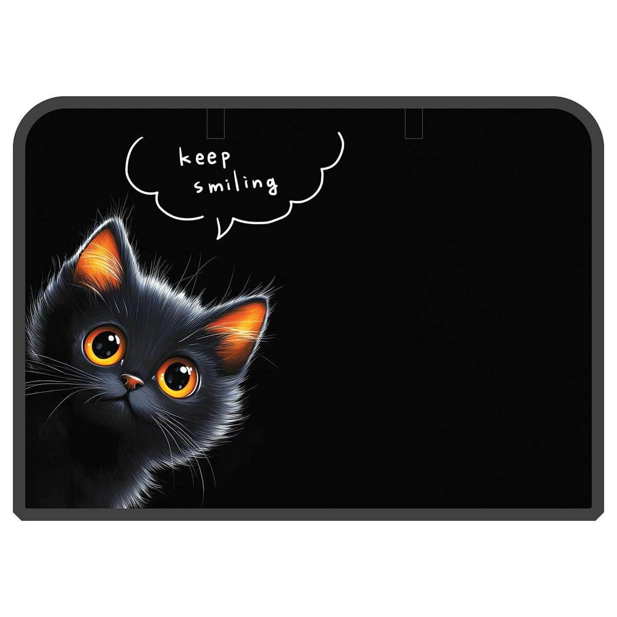Папка А4 на молнии 1 отделение с ручками "The Black Kitten" пластик, черная