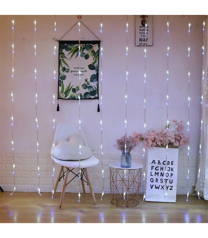 Светодиодная гирлянда Водопад размер 3х3 м. Цвет свечения: Холодный белый. 220В, IP65