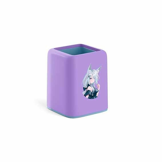 Подставка для пишущих принадлежностей Erich Krause стакан, "Forte. Manga", фиолетовый с голубым (61631)