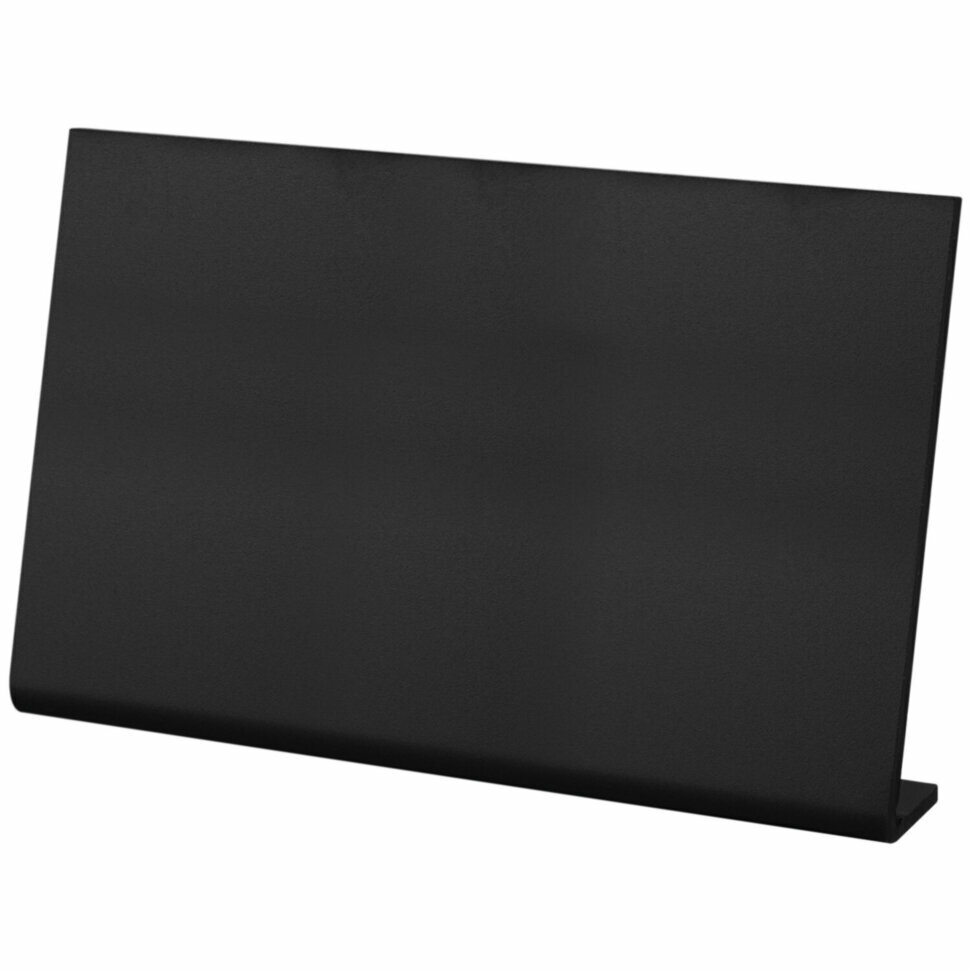 Табличка меловая настольная А4 (21x29,7 см), L-образная, горизонтальная, ПВХ, черная, BRAUBERG, 291291, 291291
