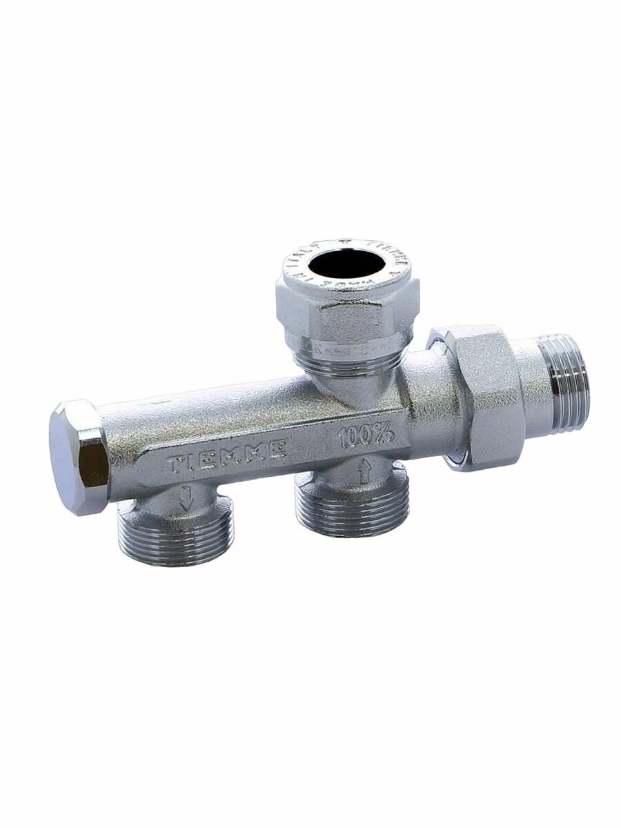Tiemme Узел обж-НН 15-1/2"хМ24х19 радиаторный со сгоном 2 трубная система, разводка в пол 3370002