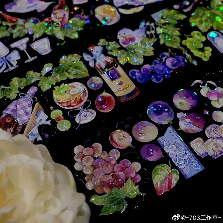 Японская бумажная изолента 1005 с изображением винограда