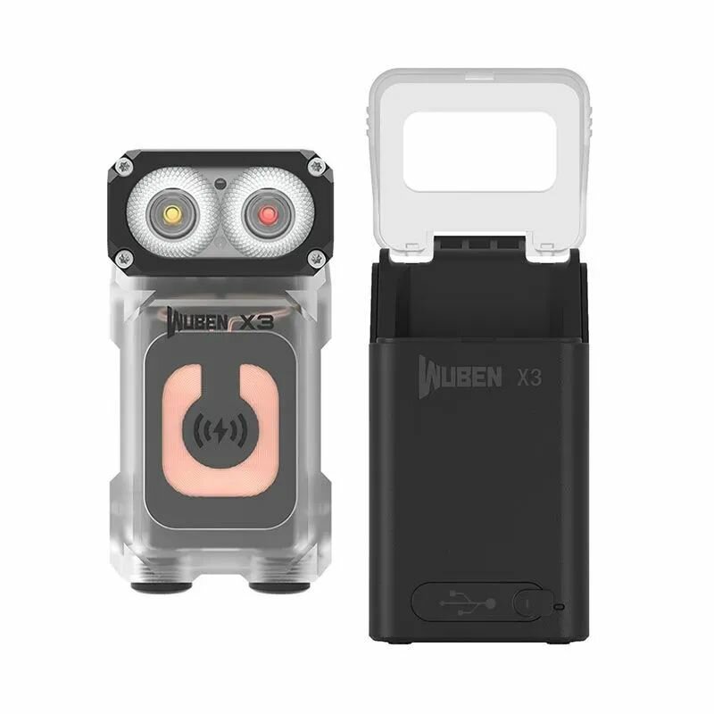 Фонарик Modixie Owl EDC X3, белый, красный, 700 лм, легкий, с беспроводной зарядкой