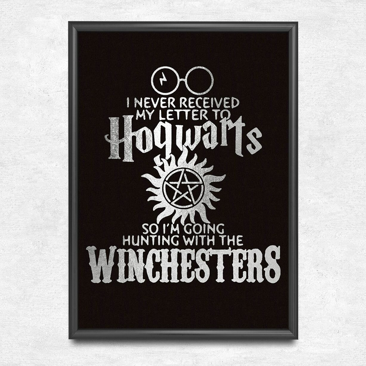 Постер Гарри Поттер. Постер с надписью. Winchester. Плакат Сверхъестественное