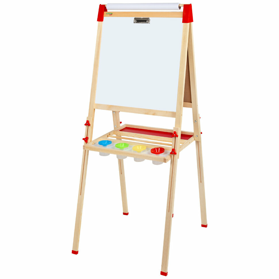 Мольберт растущий 3 в 1 для мела/магнитно-маркерный 50х50 см, бумага для рисования, BRAUBERG KIDS, 238150, 238150