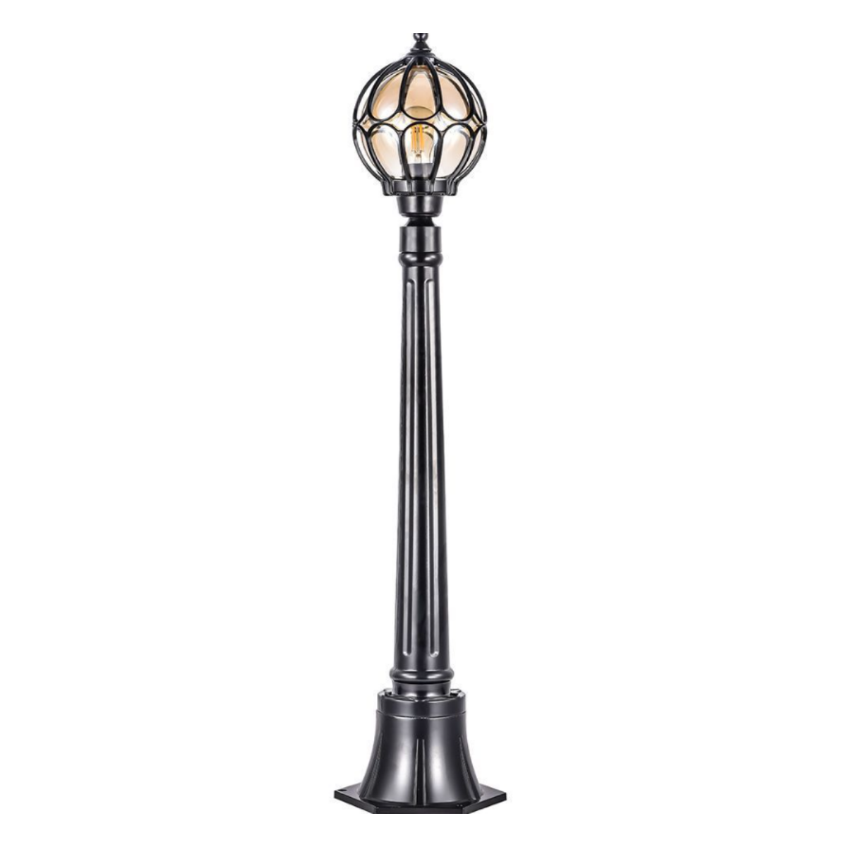 Светильник садово-парковый Feron PL3806 круглый, столб 60W 230V E27, черный 06347